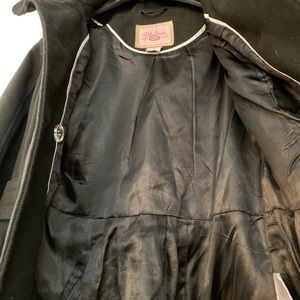 Pink Envelope | Jackets & Coats | Womens Black Button Up Pea Coat ...